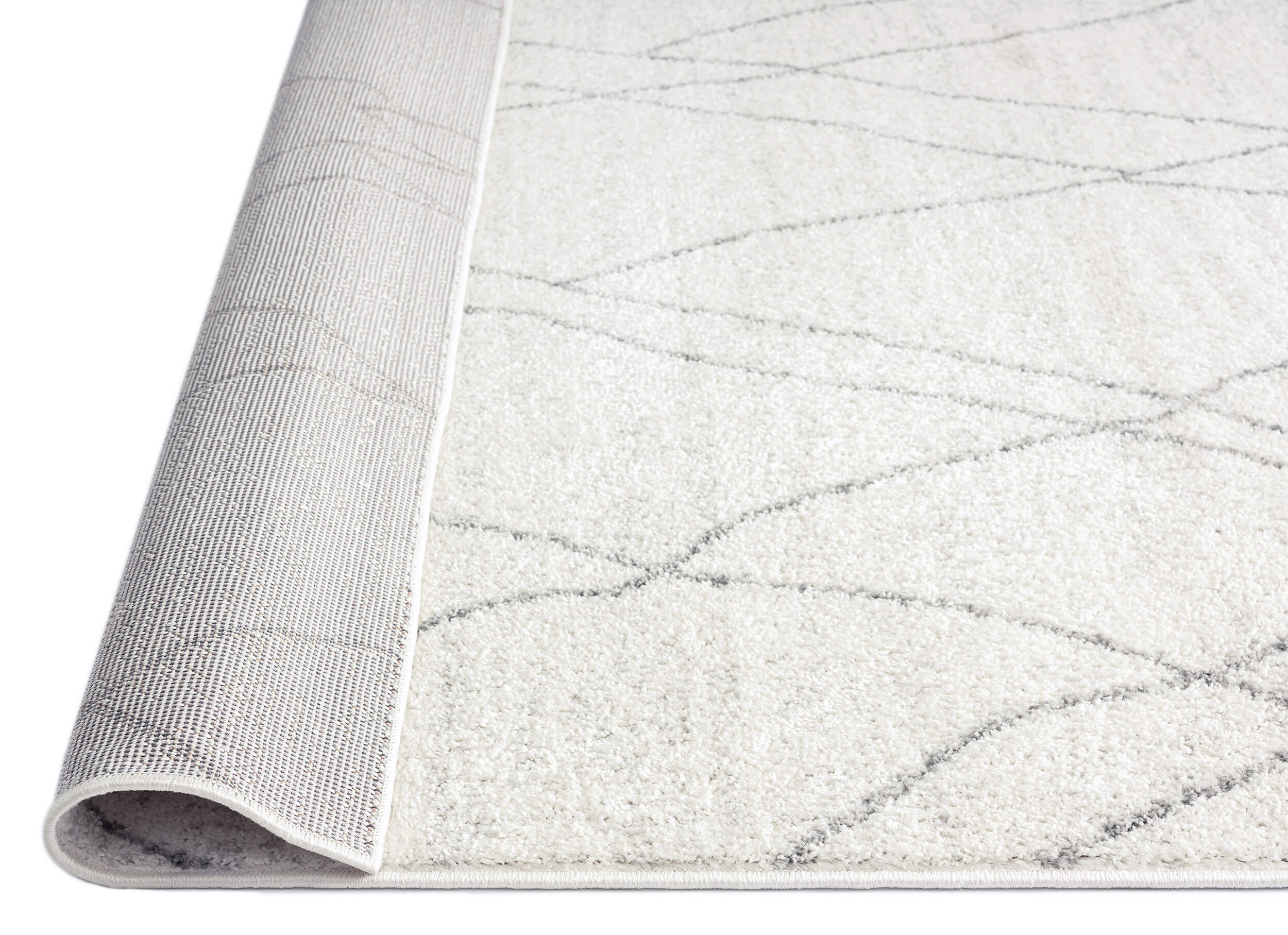 Neera Grey and Ivory Abstract Diamond Rug