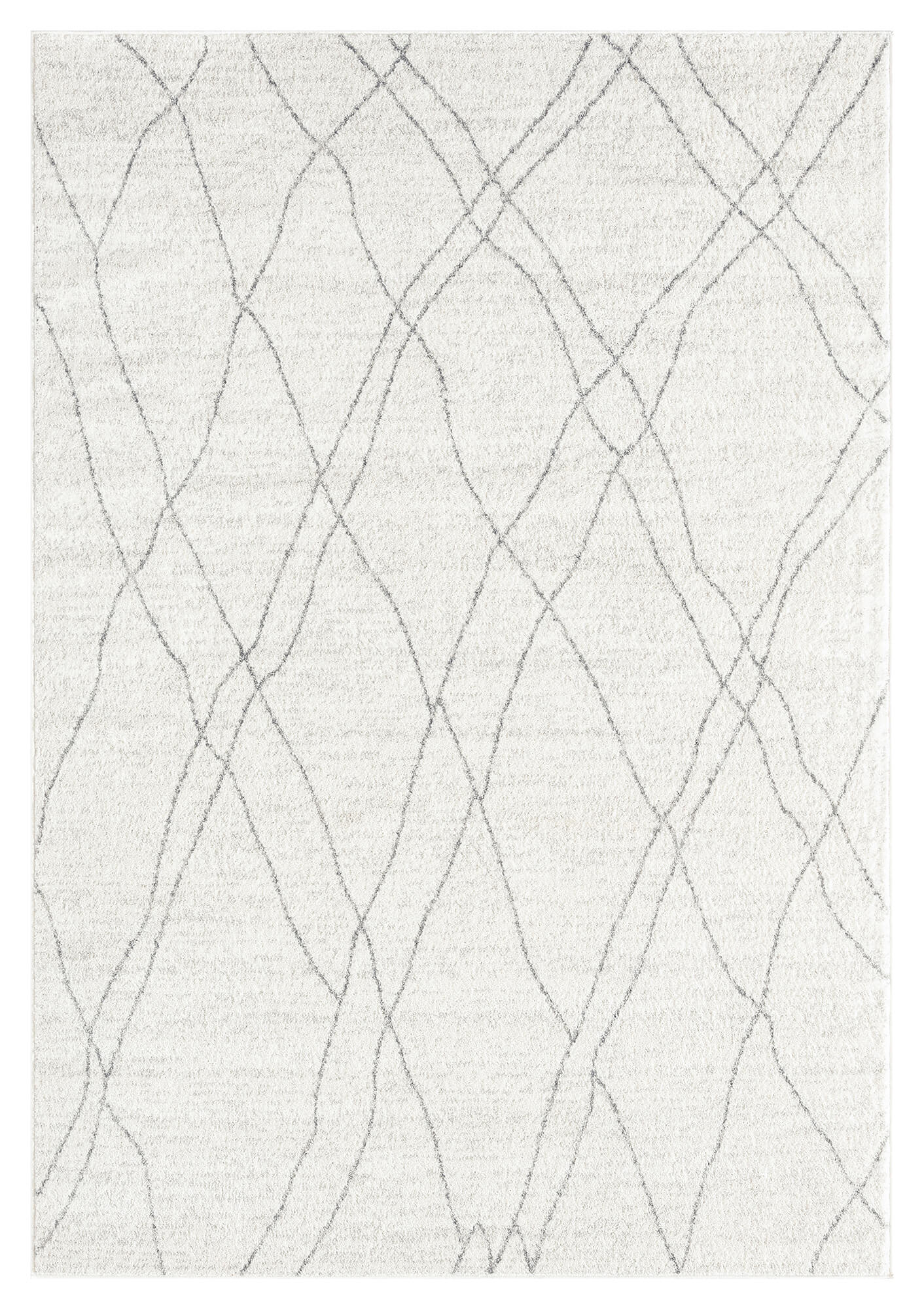Neera Grey and Ivory Abstract Diamond Rug