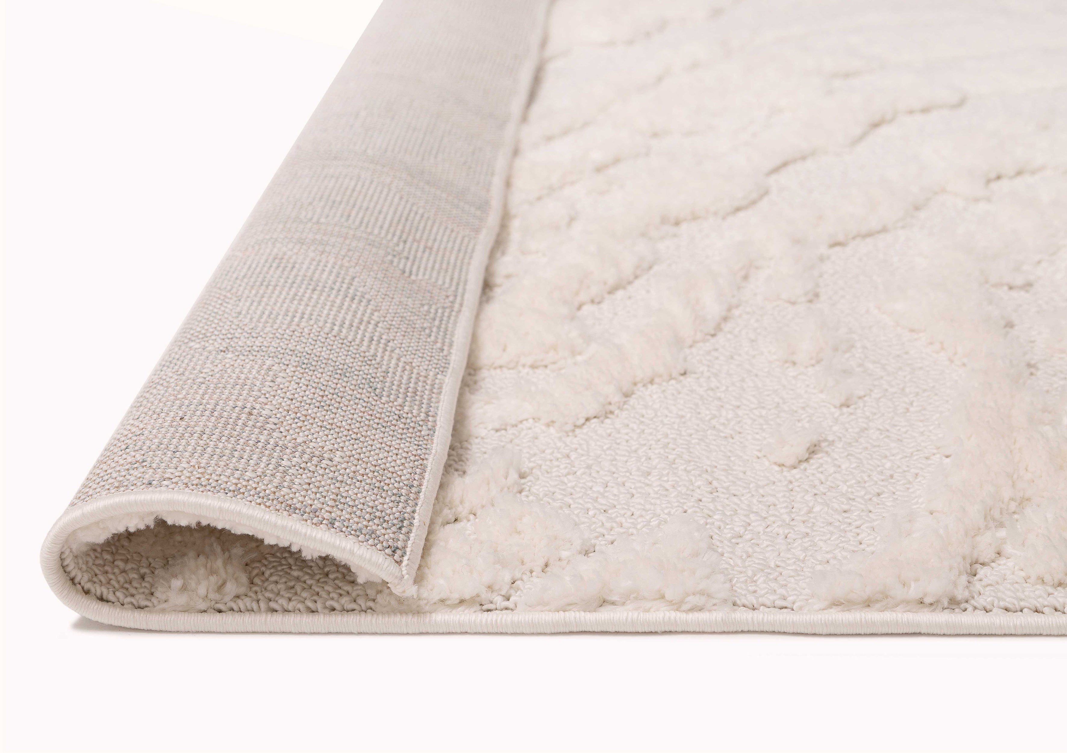 Aurora Ivory Cream Abstract Textured Rug