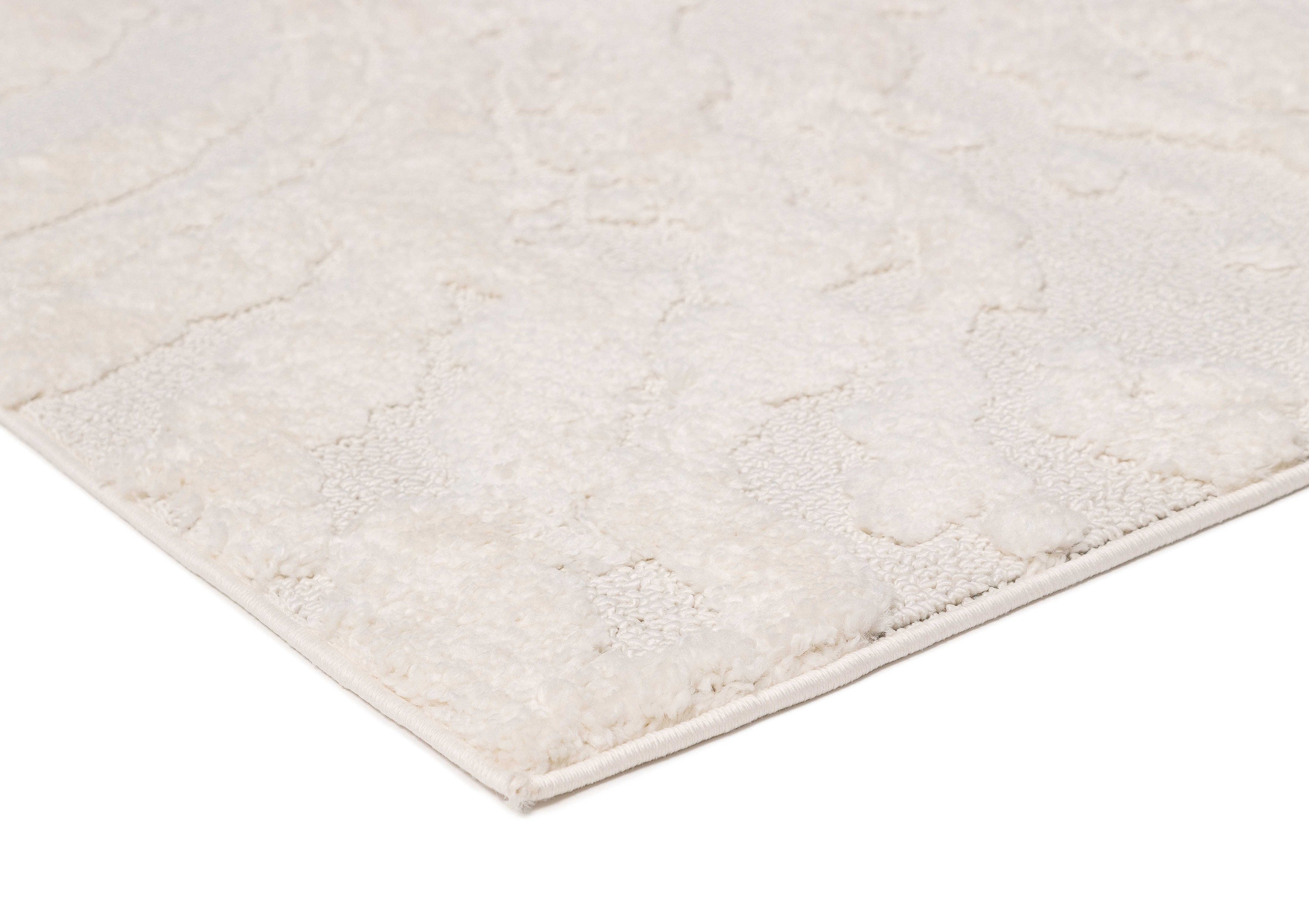 Aurora Ivory Cream Abstract Textured Rug