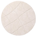 Calypso Ivory Cream Textured Tribal Round Rug