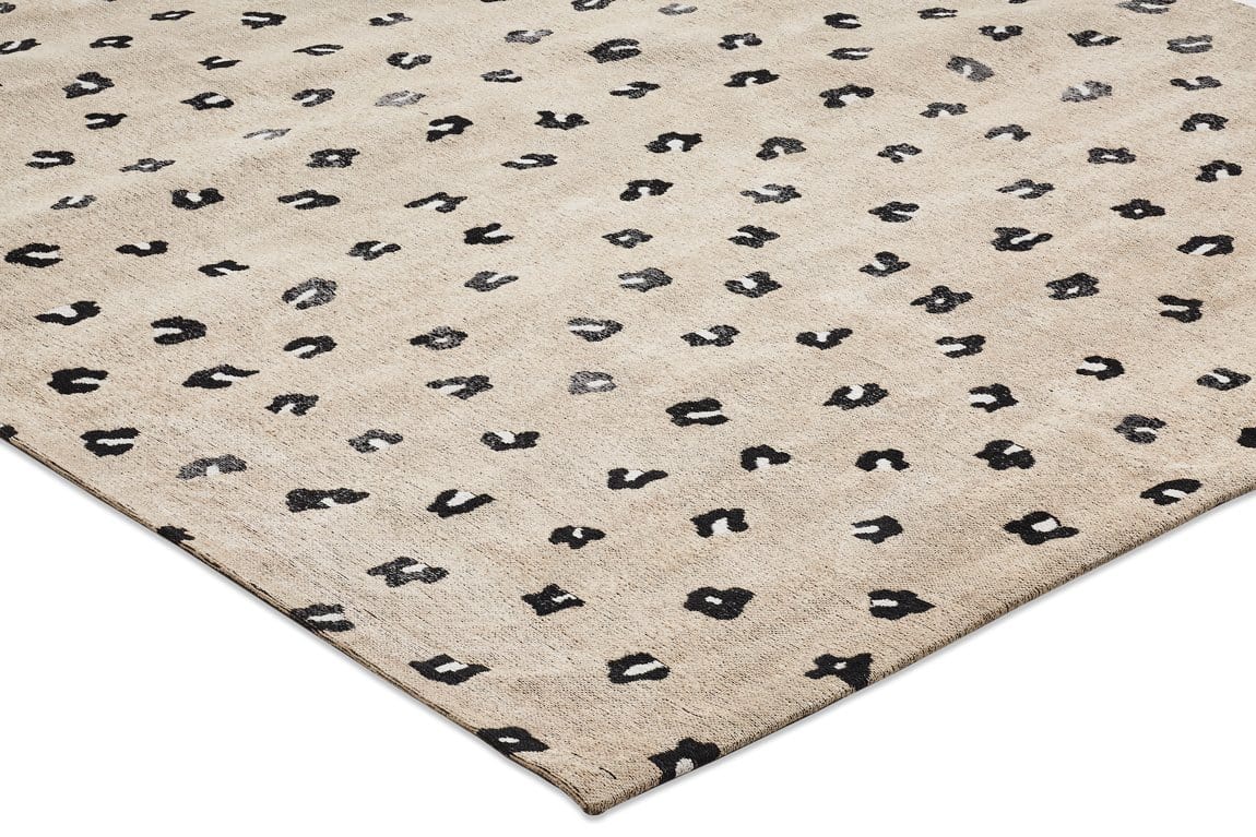 Candice Beige Leopard Animal Pattern Rug