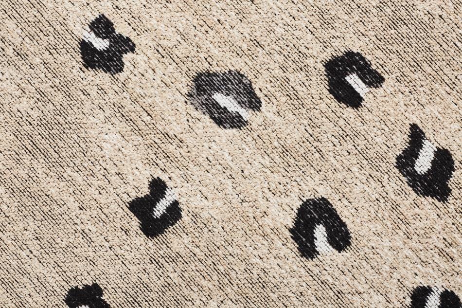 Candice Beige Round Leopard Animal Pattern Rug