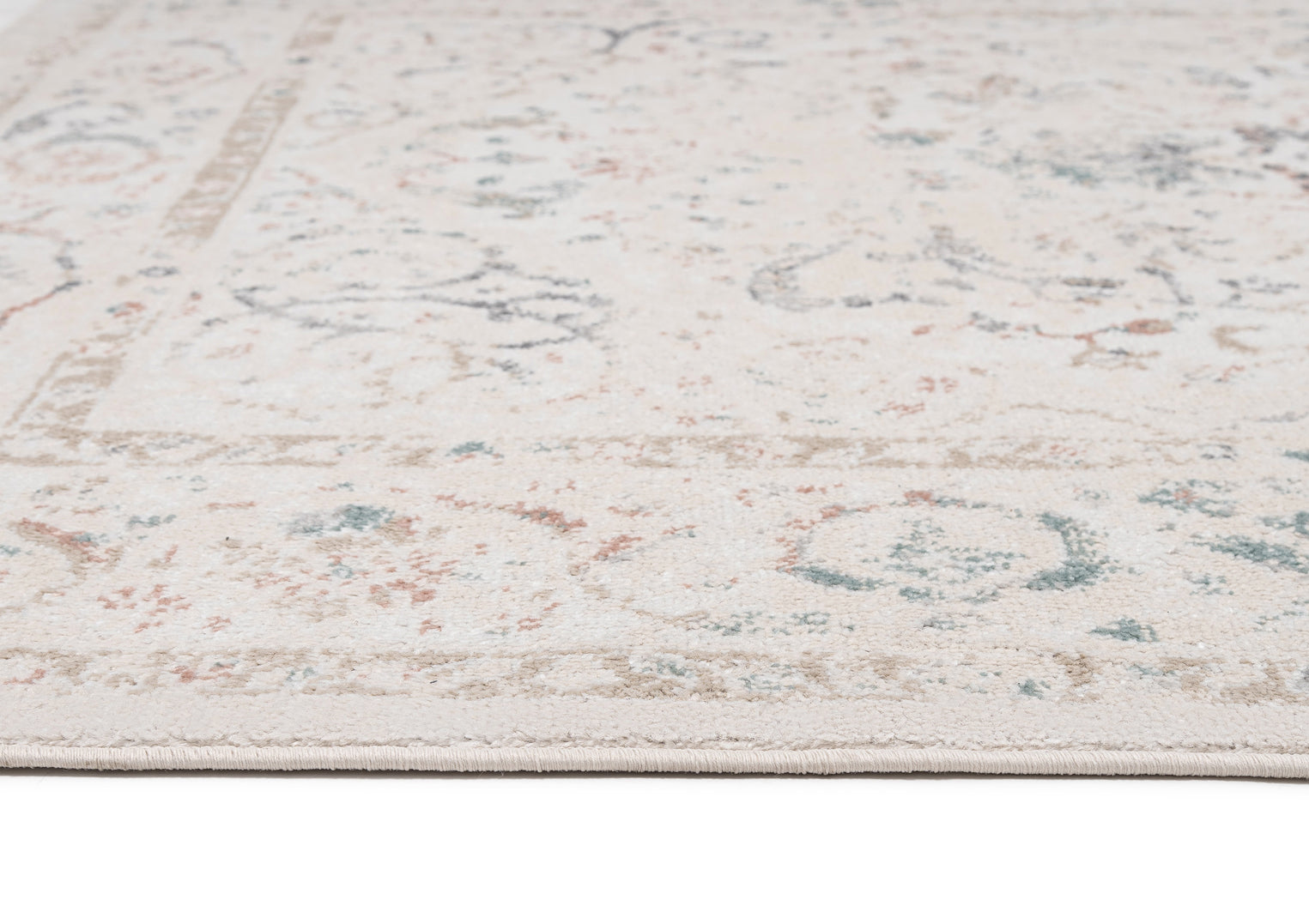 Caribou Cream and Pink Traditional Rug