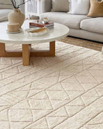 Coco Ivory Tribal Textured Washable Shag Rug