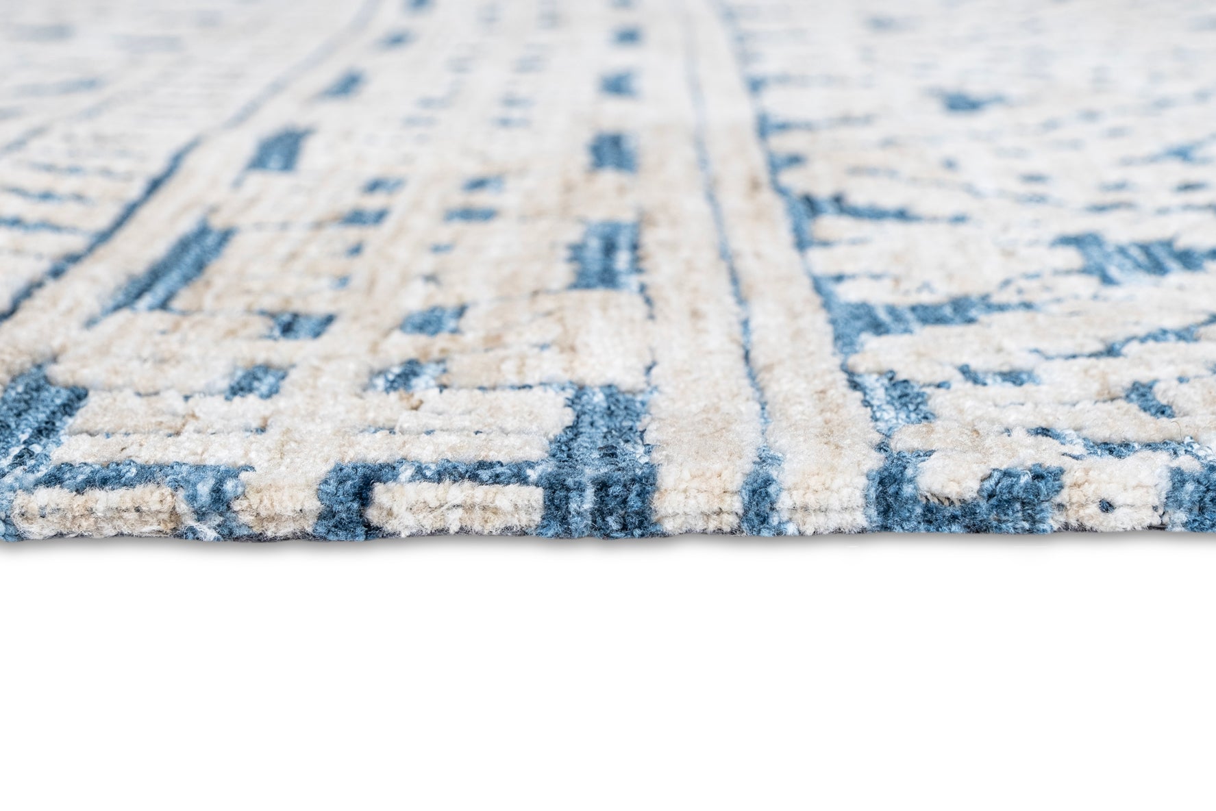 Daphne Blue Tribal Textured Rug