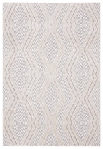 Dayna Ivory and Grey Textured Diamond Tribal Rug