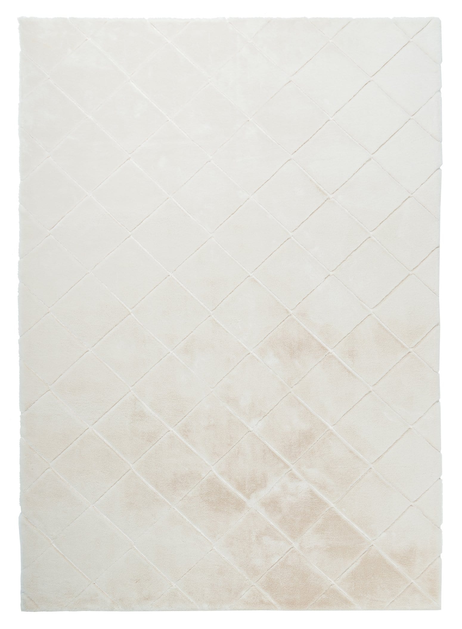 Jessa Ivory Cream Diamond Shag Rug