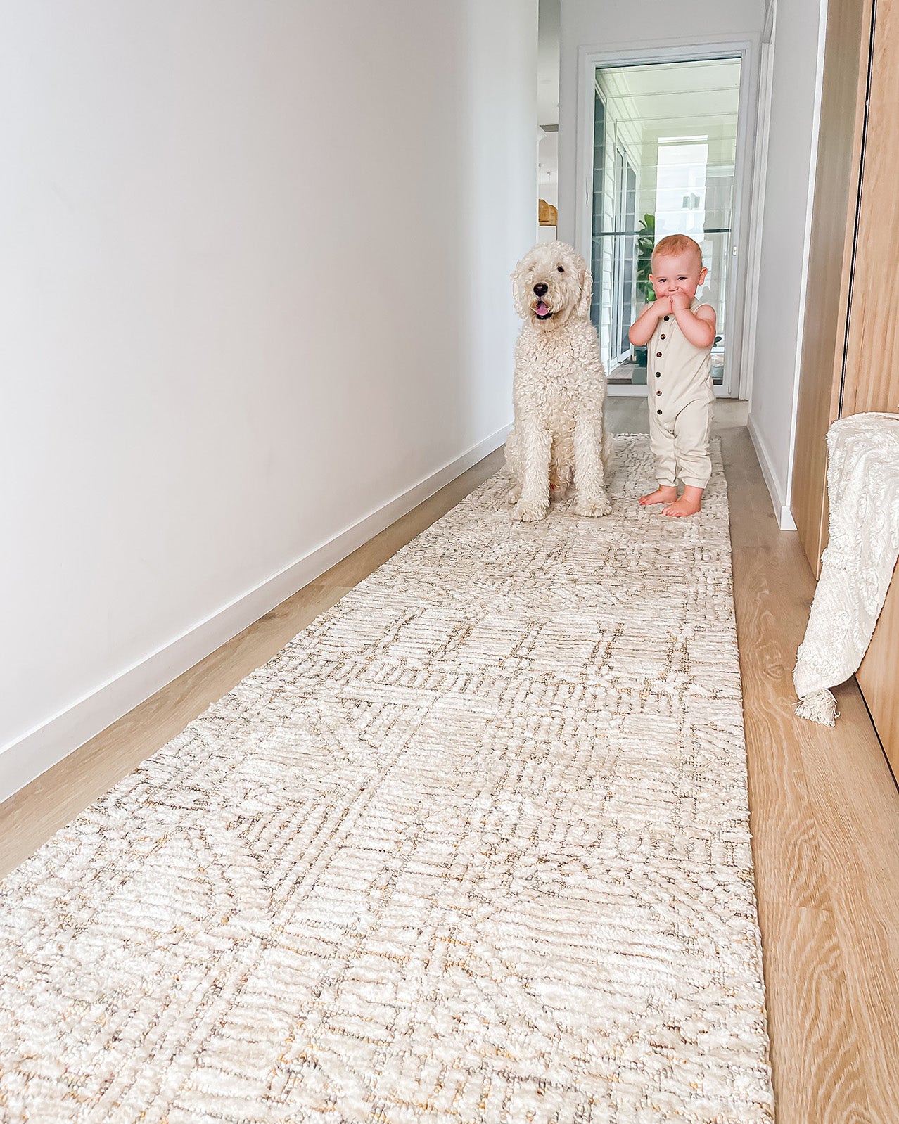 Jordan Mustard and Beige Geometric Modern Runner Rug