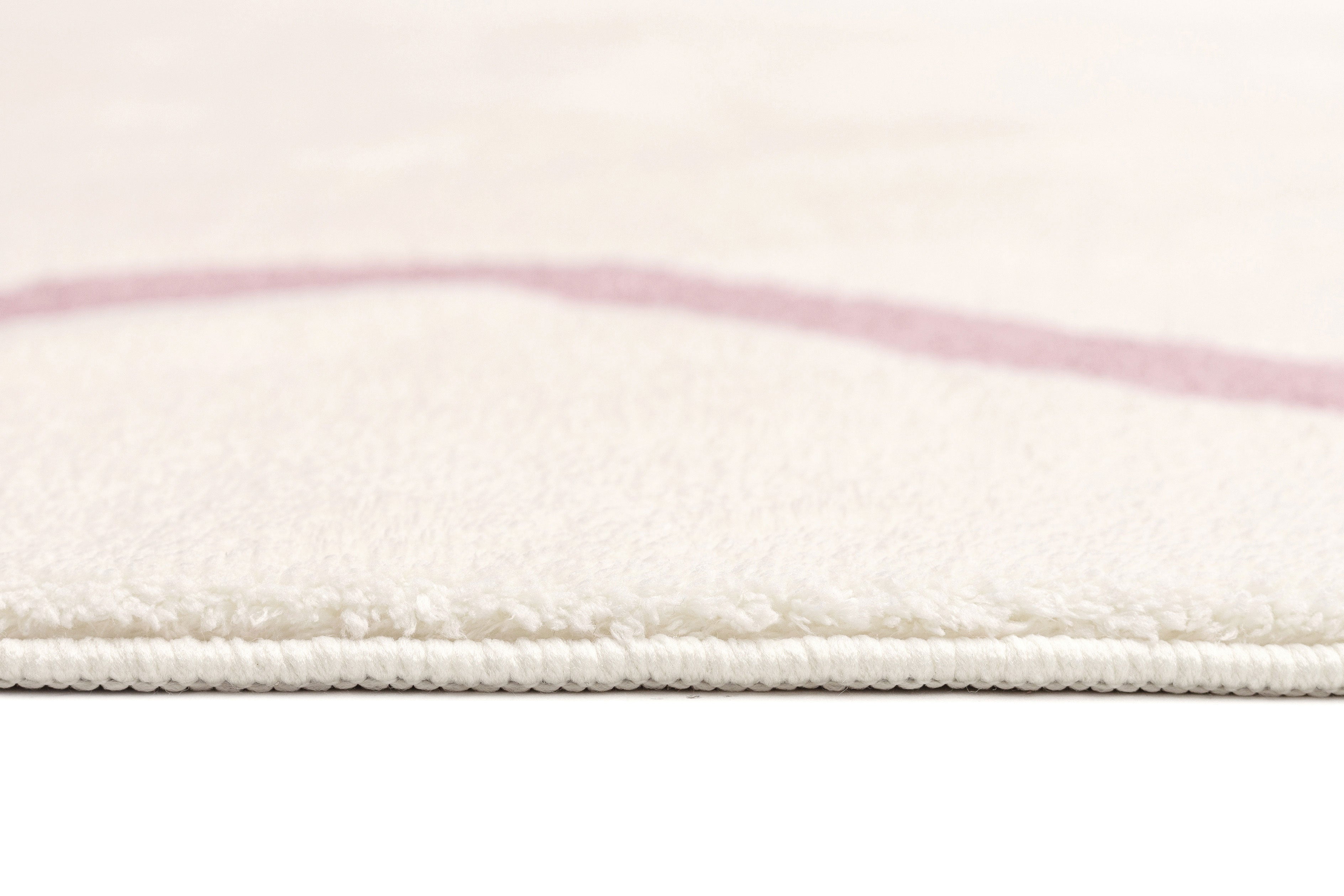 Juliana Pink and Cream Wiggle Bordered Washable Rug