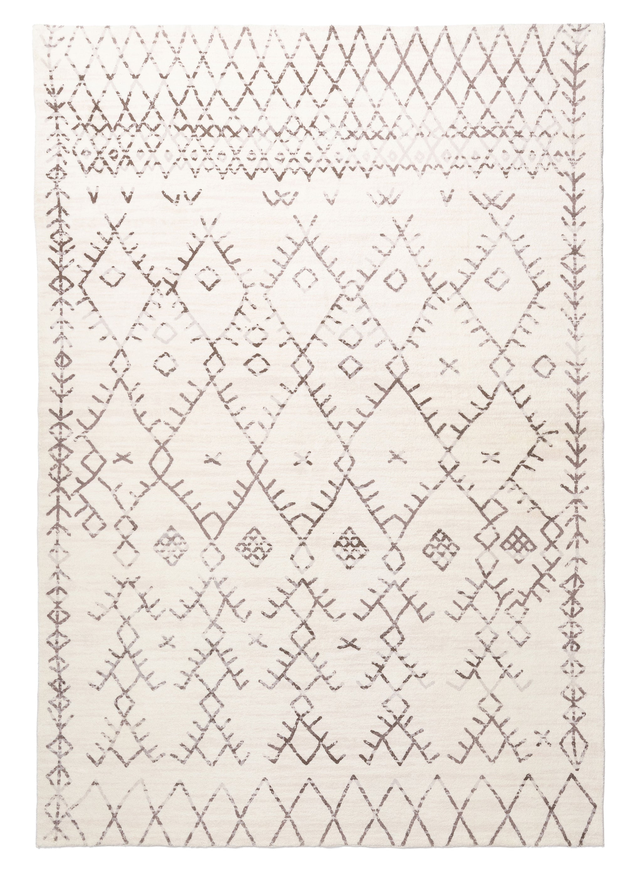Karmina Brown and Cream Abstract Tribal Washable Rug – Miss Amara (AU)