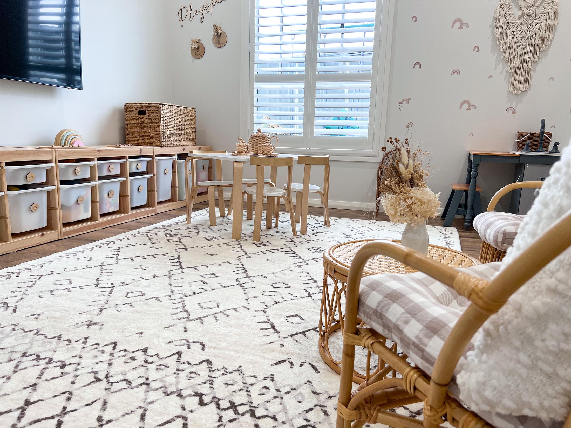 Karmina Brown and Cream Abstract Tribal Washable Rug – Miss Amara (AU)
