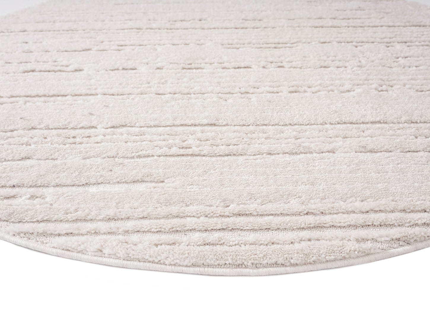 Leilani Ivory Cream Textured Round Rug