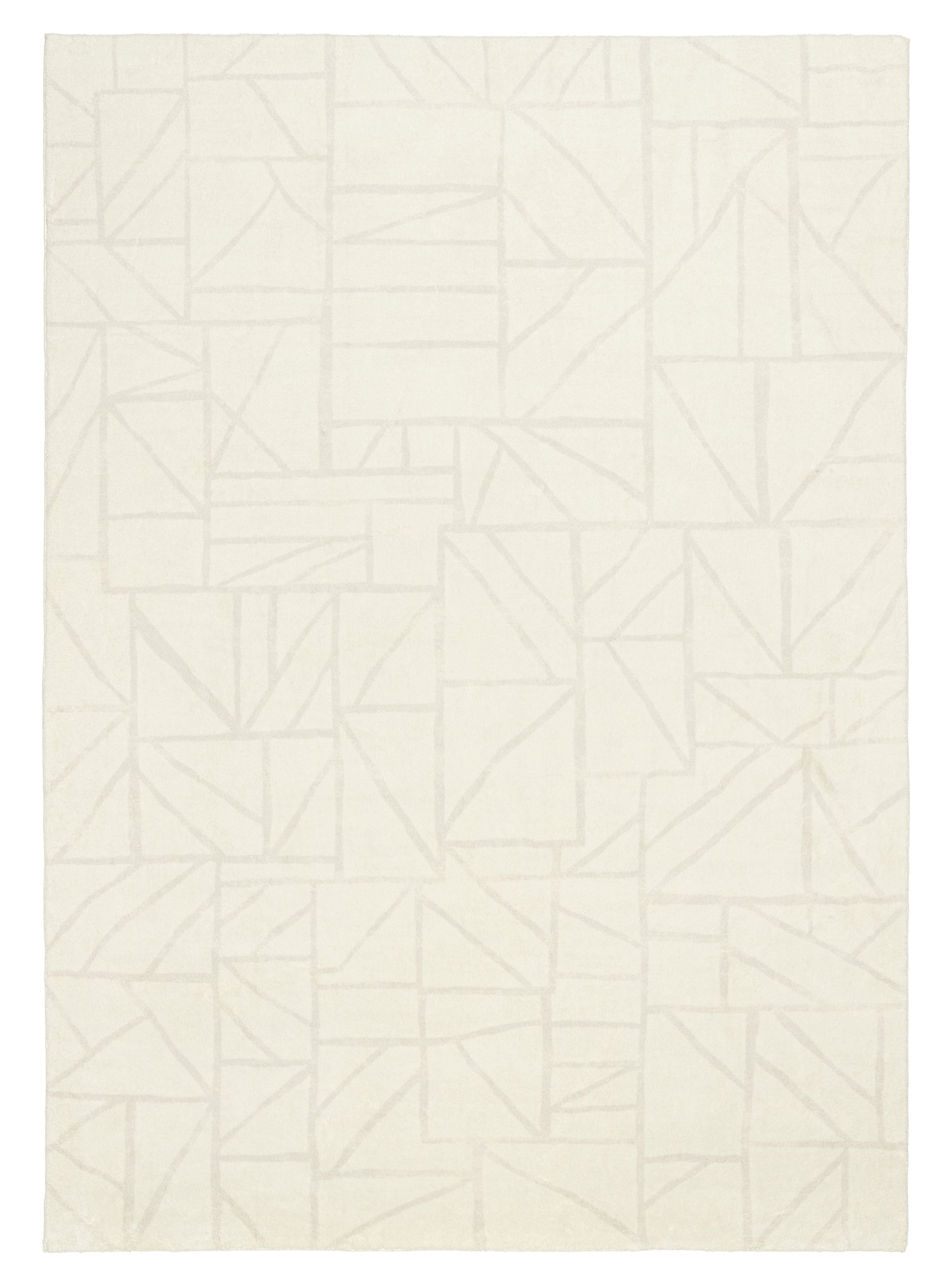Luca Grey Cream Geometric Washable Rug