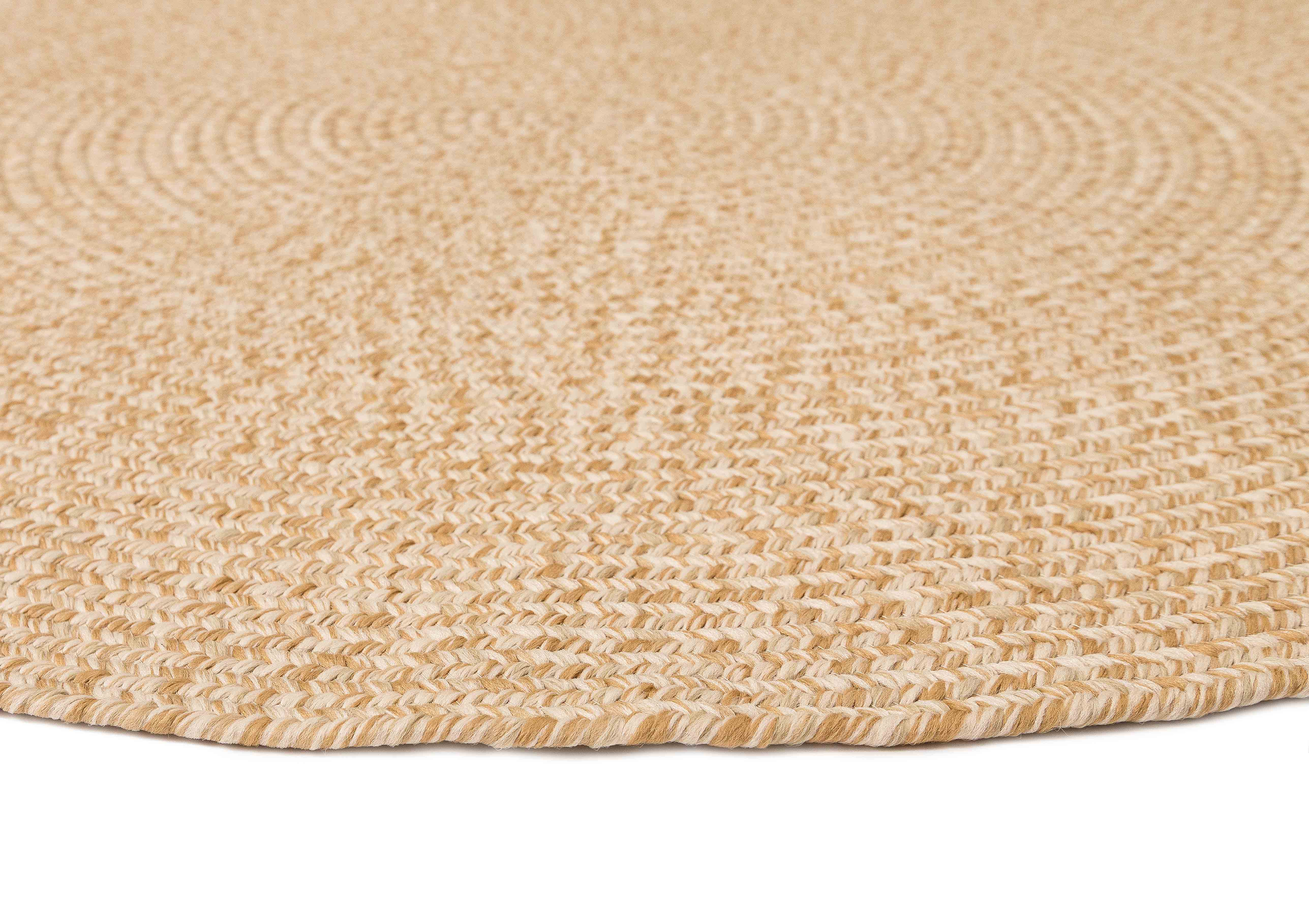 Malia Beige Braided Flatweave Indoor Outdoor Round Rug