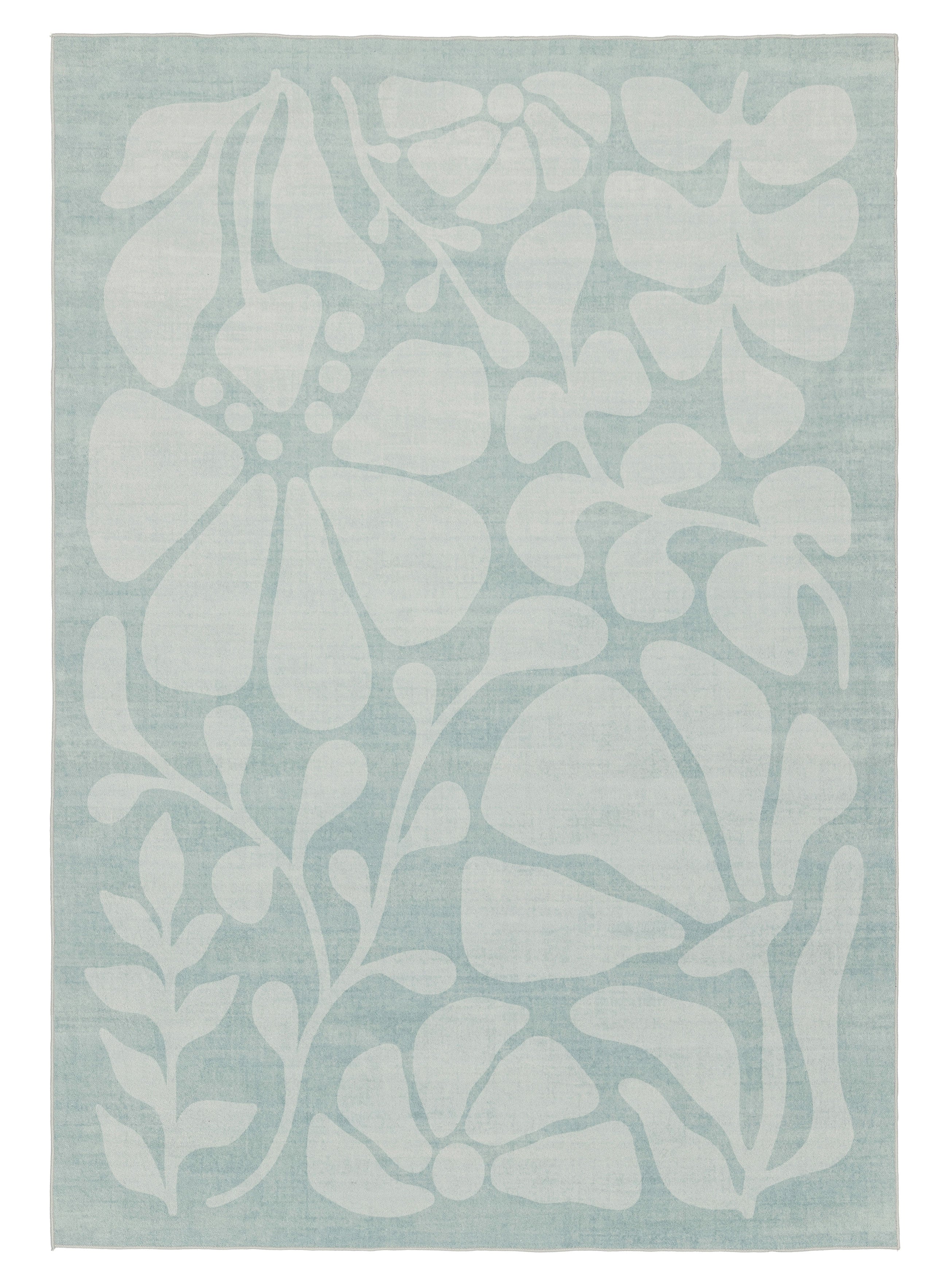 Marion Blue Botanical Washable Rug