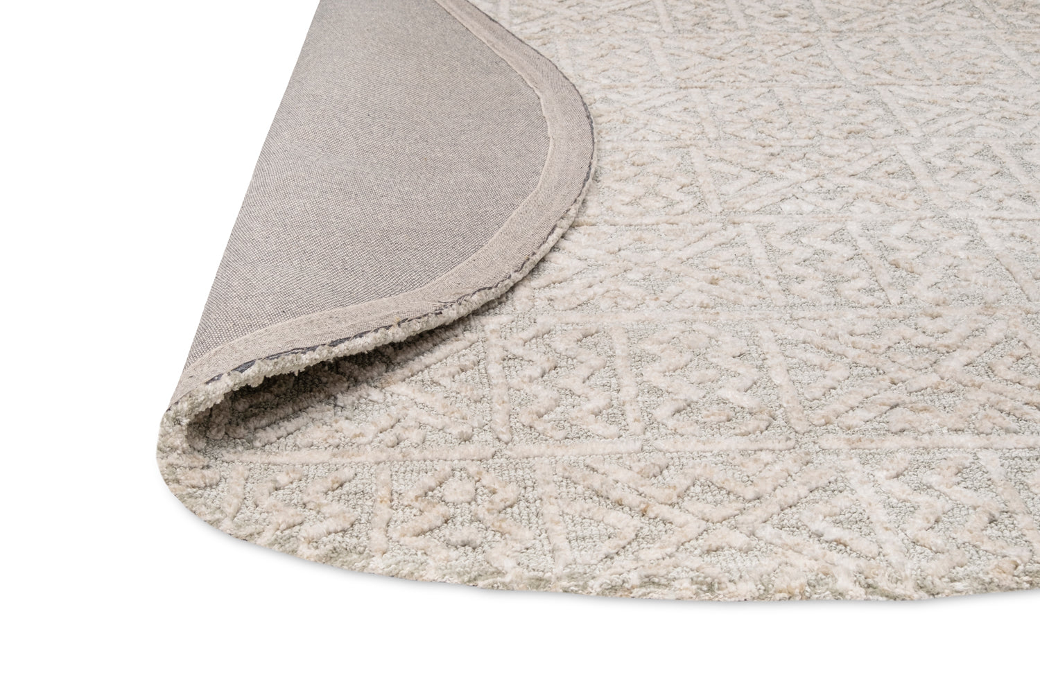 Melia Grey and Ivory Tribal Textured Round Rug
