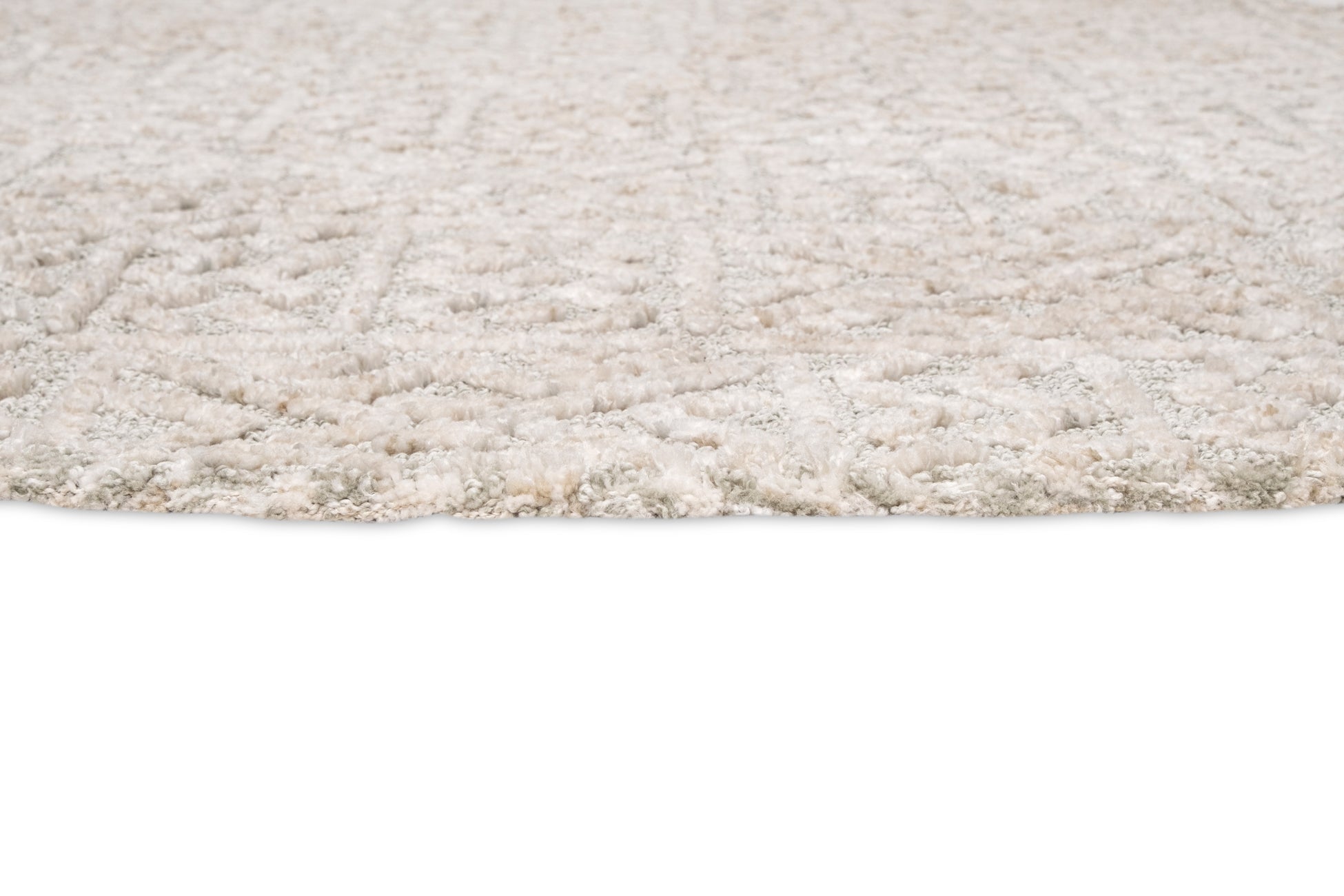 Melia Grey and Ivory Tribal Textured Round Rug