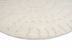 Omega Ivory Abstract Tribal Round Rug