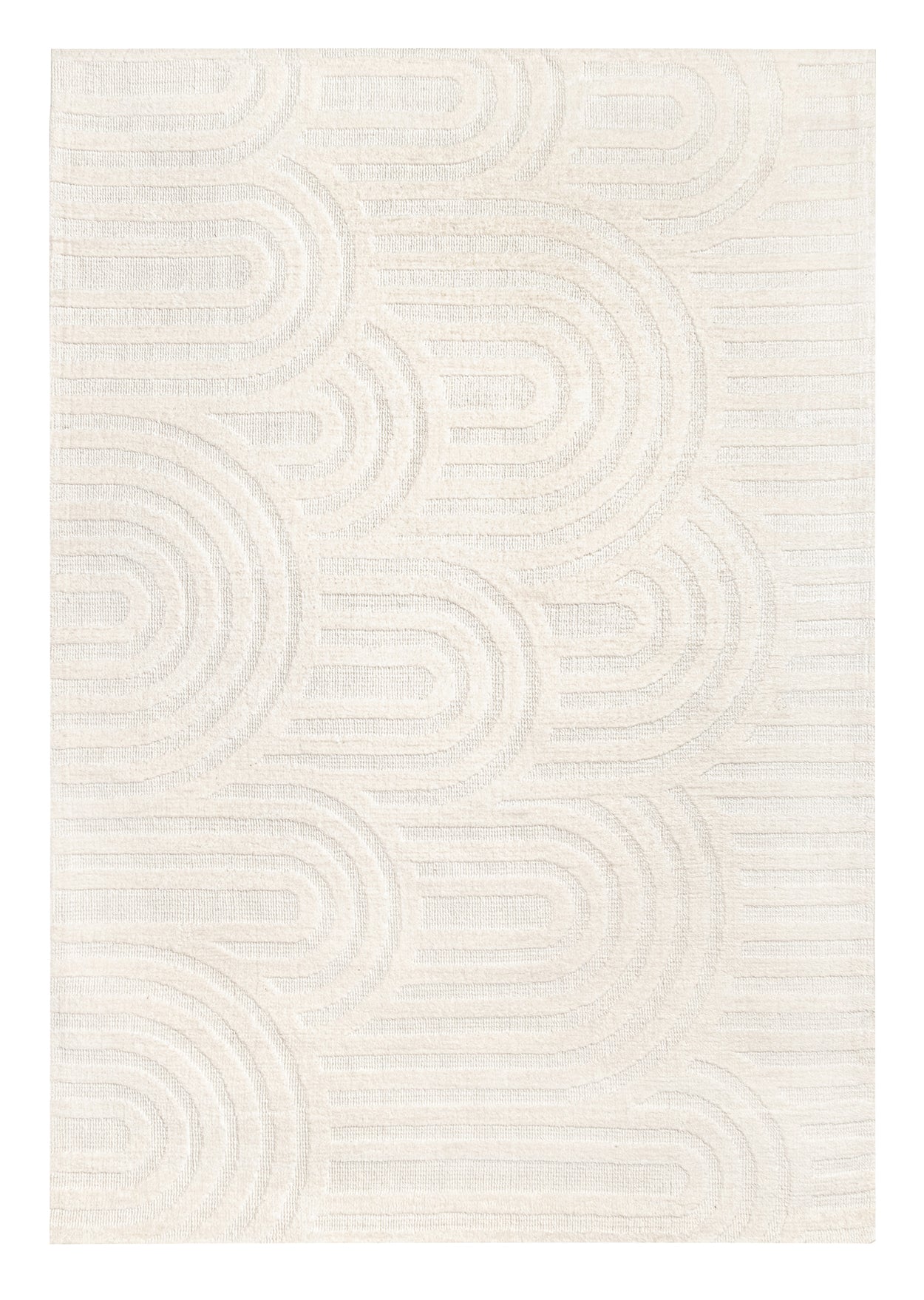 Penelope Ivory Cream Textured Rainbow Rug