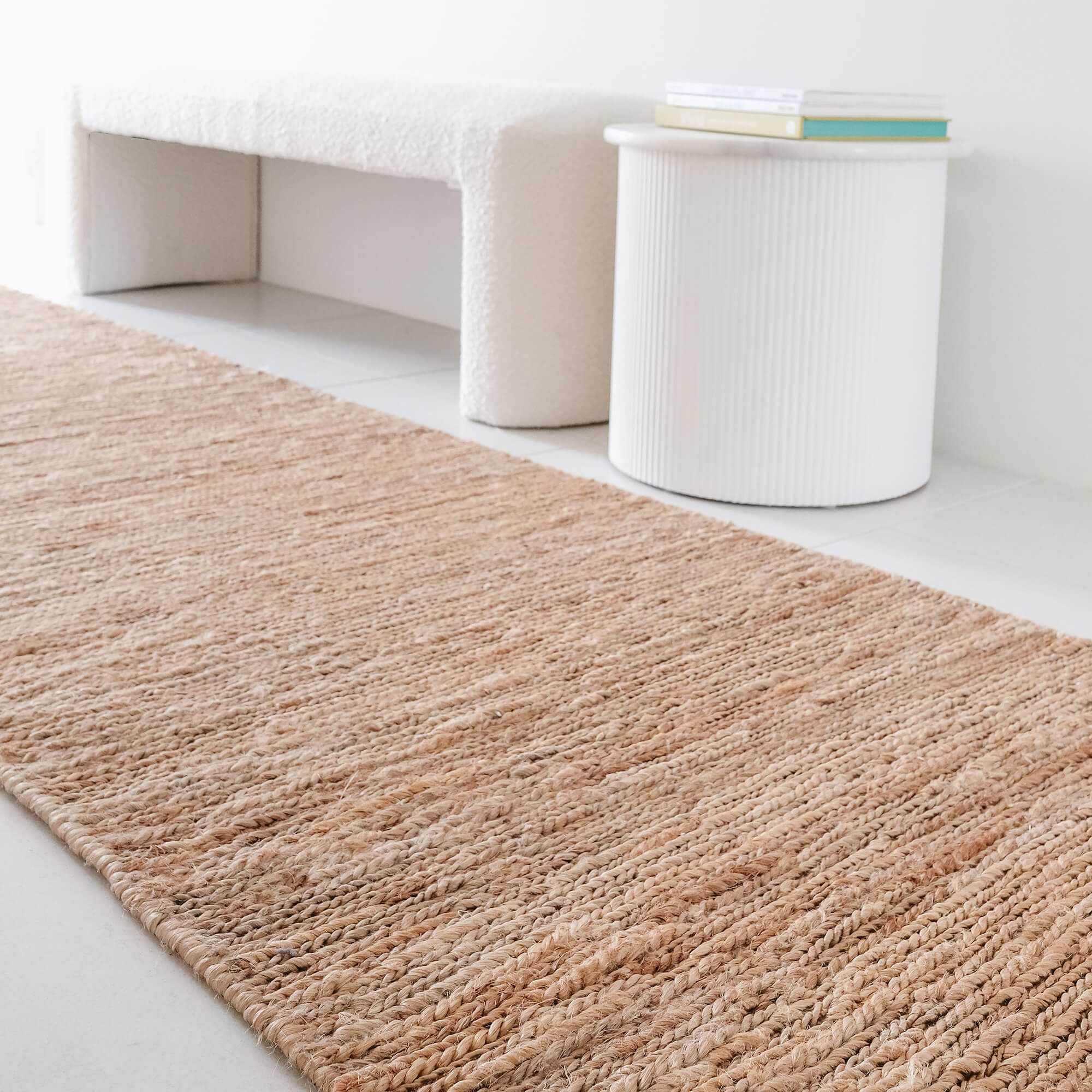 Raven Natural Tan Braided Jute Runner Rug