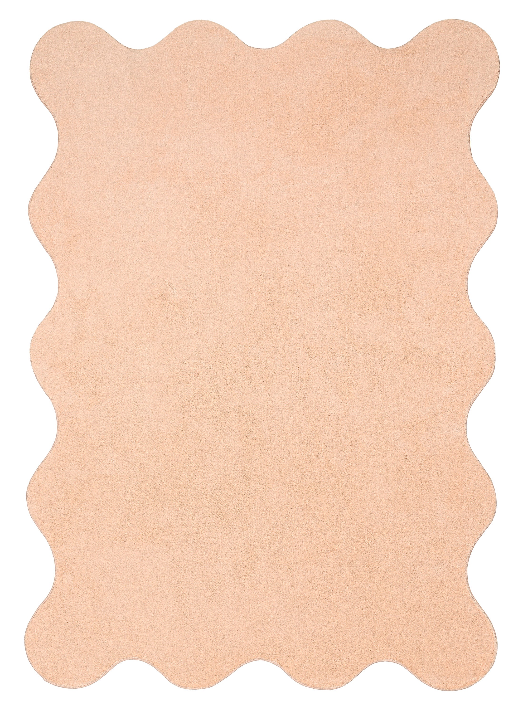 Robyn Peach Pink Scallop Washable Rug