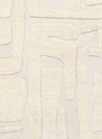 Rolini Ivory Abstract Textured Wool Rug