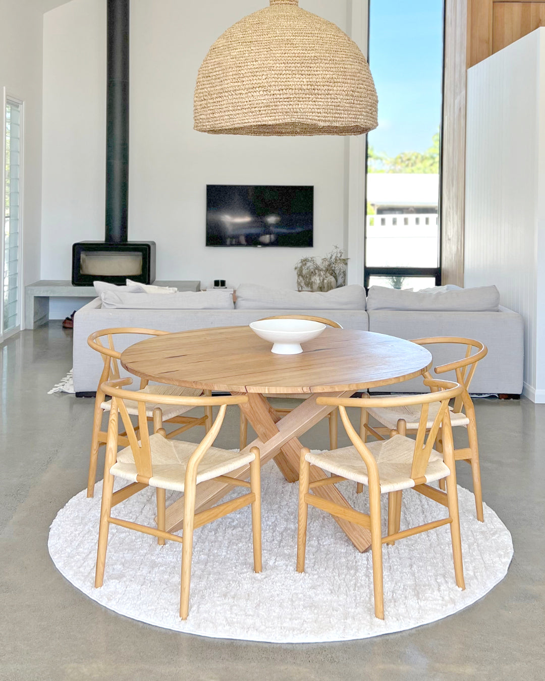 Serena Ivory Cream Textured Round Rug