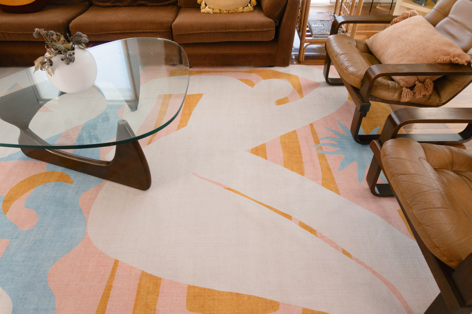 Sorata Pink and Blue Pastel Abstract Rug – Miss Amara (AU)