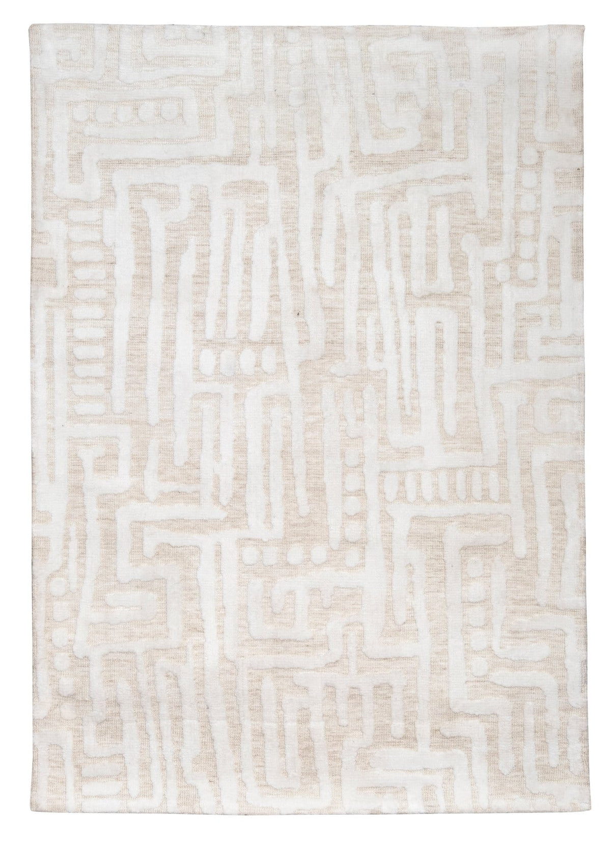 Trissa Beige and Ivory Abstract Tribal Rug – Miss Amara (AU)